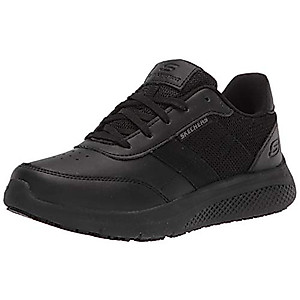Skechers Women's Lace up Athletic Food Service Shoe, Black, 7