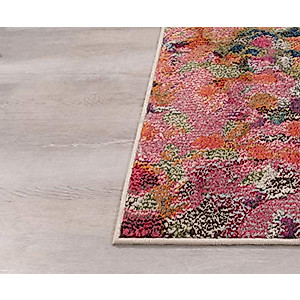 Allstar Multi Color High-Density Soft Geometric Abstract Splatter Designed Area Rug (5' 0" x 7' 0")