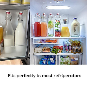 WILLDAN Giara Glass Bottle with Stopper Caps, Set of 6-33.75 Oz Swing Top Glass Bottles for Beverages, Oils, Kombucha, Kefir, Vinegar, Leak Proof Lids