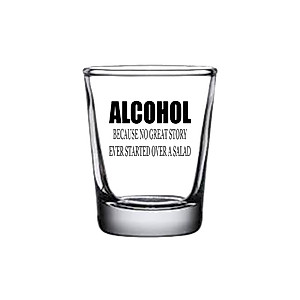 Rogue River Tactical Sarcastic Funny Shot Glass Gift Idea No Great Story Ever Started Over A Salad