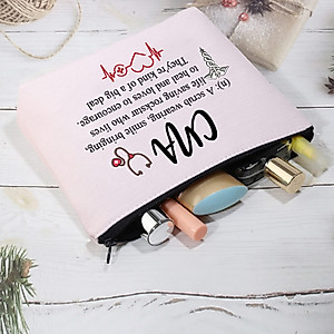 CMNIM CNA Gift Bags Certified Nursing Assistant Gifts Makeup Bag CNA Student Gifts Nursing Cosmetic Bag Zipper Pouch Who Lives To Heal And Love To Encourage (CNA Cosmetic Bag Pink)