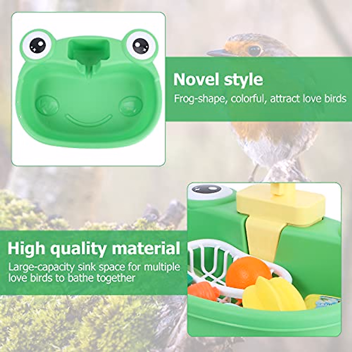 iplusmile 1 Set Grey Multifunctional Brids Automatic Play Pratical Medium Parrots with Supplies Budgie Sink Shower Accessory Toy Accessories Bath Small Toys Cockatiel Parrot Parakeet of