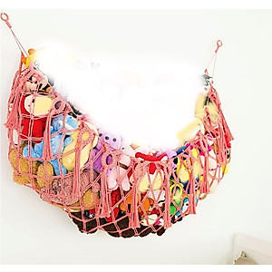 Joayuezo Toy Storage Hammock for Stuffed Animals Storage Hammock Plush Toy Storage Net for Corner Soft Toy Net Hammock for Kids Room (B)