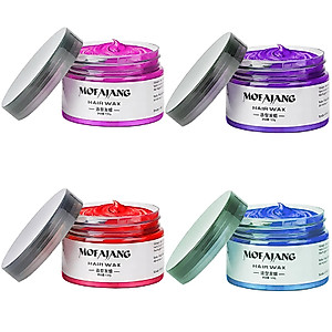 EFLY Temporary Hair Color Chalk For Kids, Hair Wax Color For 4 5 6 7 8 9 Year Old Girl Gifts, Birthday,Party, Cosplay DIY, Children's Day, Halloween, Christmas (4, Red Purple Blue Pink)