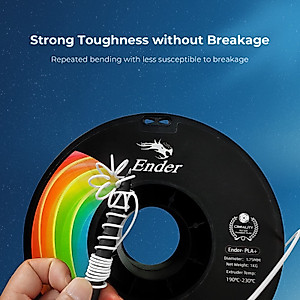 Official Creality Upgrade Ender 3D Printer Filament, White PLA+ Filament 1.75mm, 1kg Spool (2.2lbs), Accuracy +/- 0.02mm, 3D Printing Filament, Strong Toughness, Vacuum Packaging, Environment Friendly