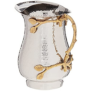 Elegance Golden Vine Pitcher, 1.5 quart, Silver/Gold