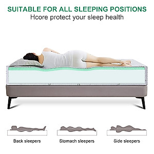 MUUEGM Full Mattress,8 Inch Cooling Gel Green Tea Memory Foam Mattress with Bamboo Cover,Full Size Mattress in a Box,Medium Firm Mattress,CertiPUR-US Certified