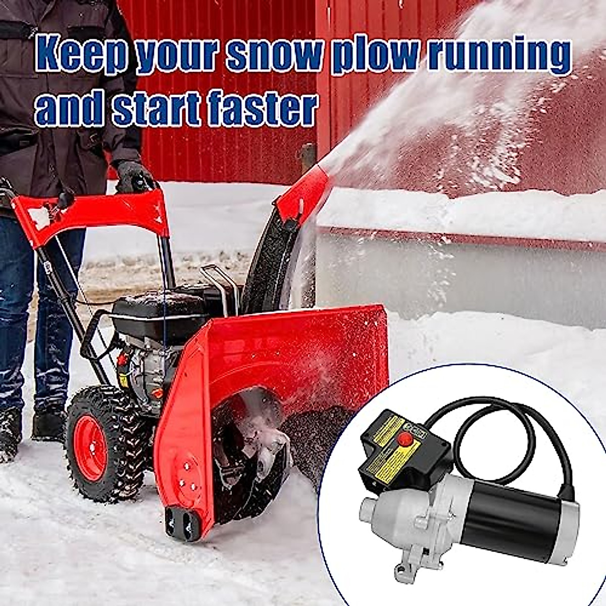 Saree JQ170 Electric Starter for Snowblower, Compatible with mtd cub ca-det Snowblower, Compatible with cub Cadet Troy bilt Snow Thrower, Compatible with 951-10645, 951-10645a, 751-10645, 751-10645a