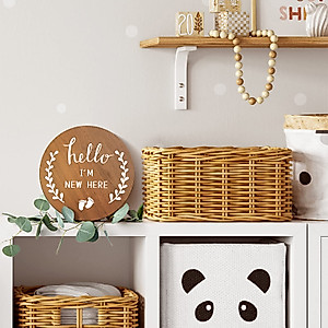 Baby Announcement Sign, Wooden Baby Name Sign for Nursery, Hello World Newborn Sign, Birth Announcement Sign for Hospital, Welcome Baby Arrival Sign Announcement Board for Photo Prop Baby Shower