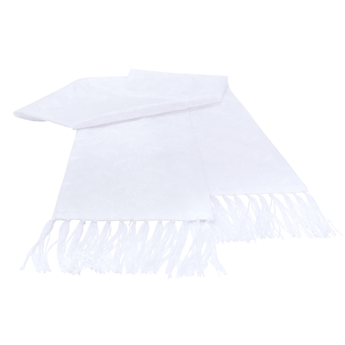 S.H. Churchill & Co. Luxurious Men's Paisley Scarf - Elegant, Soft Silk Blend, Classic Design for Sophisticated Style & Warmth - White