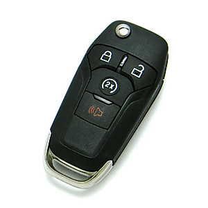 OEM 4-Button Remote Flip Key Fob Compatible with Ford (FCC ID: N5F-A08TDA, P/N: 164-R8134)