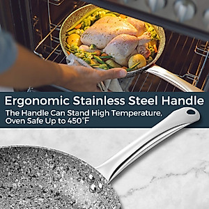 8" Small Frying Pan- KOCH SYSTEME CS 8" Ultra Nonstick Frying Pan with Lid, Granite Skillet with APEO & PFOA-Free Stone Earth Coating, Aluminum Alloy Stir Fry Pan, Stainless Steel Handle, Oven Safe