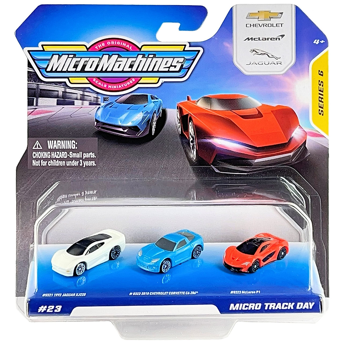 Micro Machines 2021 Series 6 Starter Pack #23 Micro Track Day - 1992 Jaguar XJ220, 2010 Corvette C6 Z06, McLaren P1