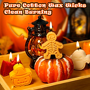 LA BELLEFÉE Halloween Tea Lights Candles, English Pear Scented Candles Halloween Candles for Decorations 8 Pack, Fall Festival Decorations, Spooky Halloween Gifts