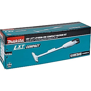 Makita XLC02RB1W 18V LXT Lithium-Ion Compact Cordless Vacuum Kit (2.0Ah), 1.3 Pint
