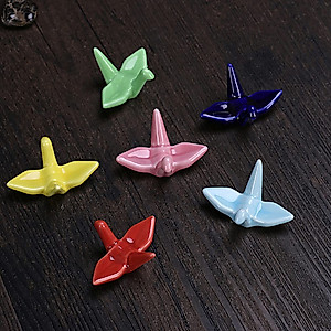 BESPORTBLE 6pcs Porcelain Chopstick Rest Ceramic Chopsticks Holder Origami Crane Chopsticks Stand Rest for Spoon Fork Tableware