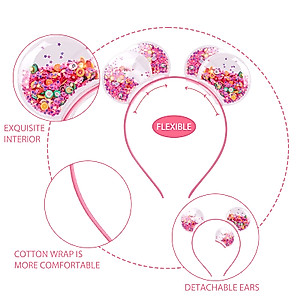 ZIRICHER Cat Ears Headband,Bear Headbands Random Delivery, Transparent Quicksand Cat Ear Headbands Cute Hair Hoop Headbands For Girls Party Hair Accessories for Gift