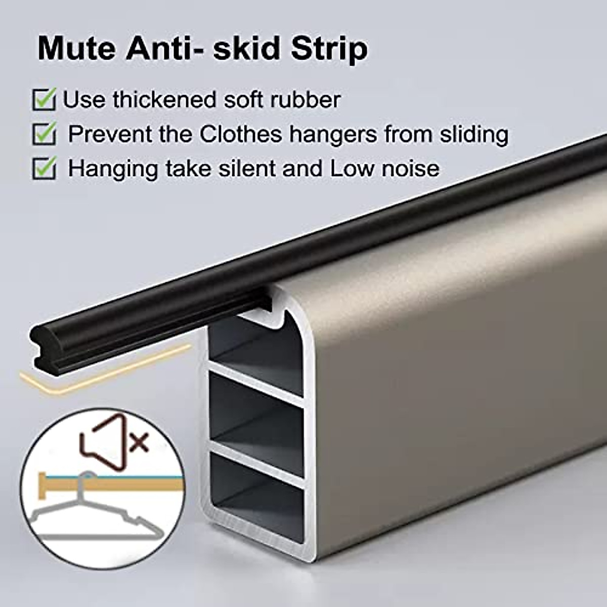 Black Metal Closet Rod Complete Kit, Wall Mount Commercial Hanger Rod for Bedrooms/Lounges/Clothing Studios/Hotels, Can Be Cut (Size : 140cm/55 in)
