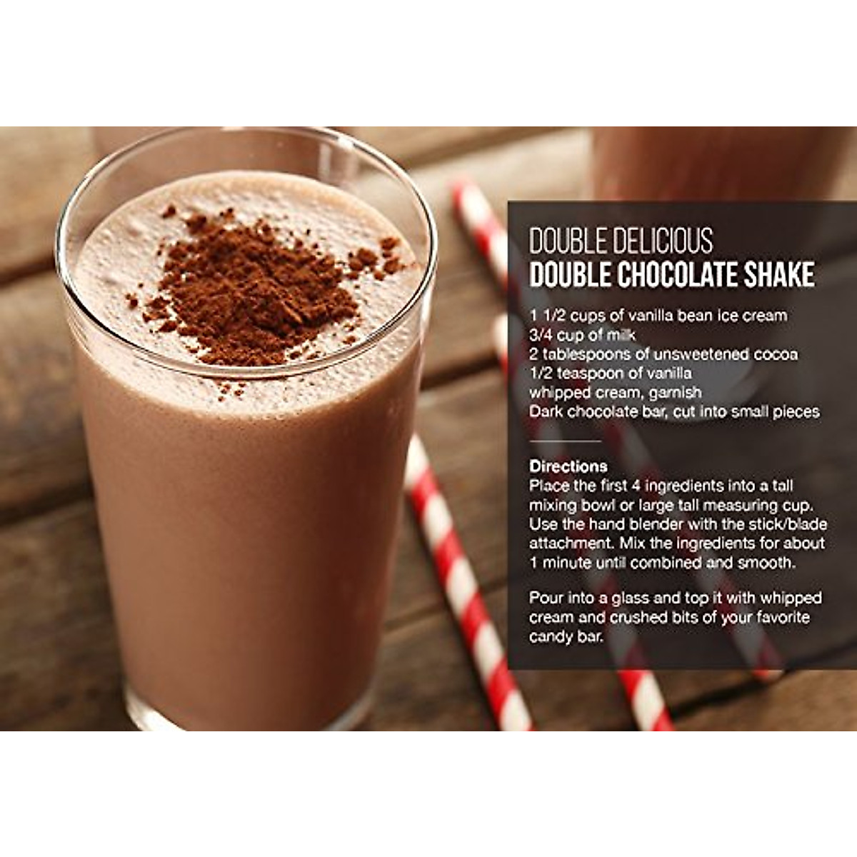 Chefman Immersion Stick Hand Blender with Stainless Steel Shaft & Blades Powerful Ice Crushing 2-Speed Control Handheld Mixer, Purees Smoothie, Sauces & Soups,300 Watts, Black