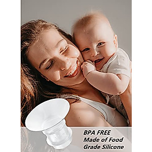 2PCS Flange Insert 21mm Compatible with Medela/Spectra/Willow/TSRETE/Momcozy S9/S12/S9Pro/S12Pro Breastpump 24mm Shields, Reduce 24mm Nipple Tunnel Down to Correct Size, Pump Parts Replace (21mm)