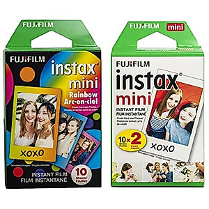 Fujifilm INSTAX Mini Instant Film (Rainbow + White Twin Pack)