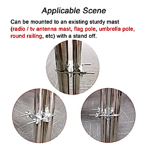 Wdwlbsm Double Antenna Mast Clamp V Jaw Block with U Bolts|Heavy Duty Anti-Rust Mast to Mast Mount Bracket Kit for TV,CB,Ham,Pipe,Flag Pole,Hold Umbrella Parasols for Deck Railing,Fence(2 Set)