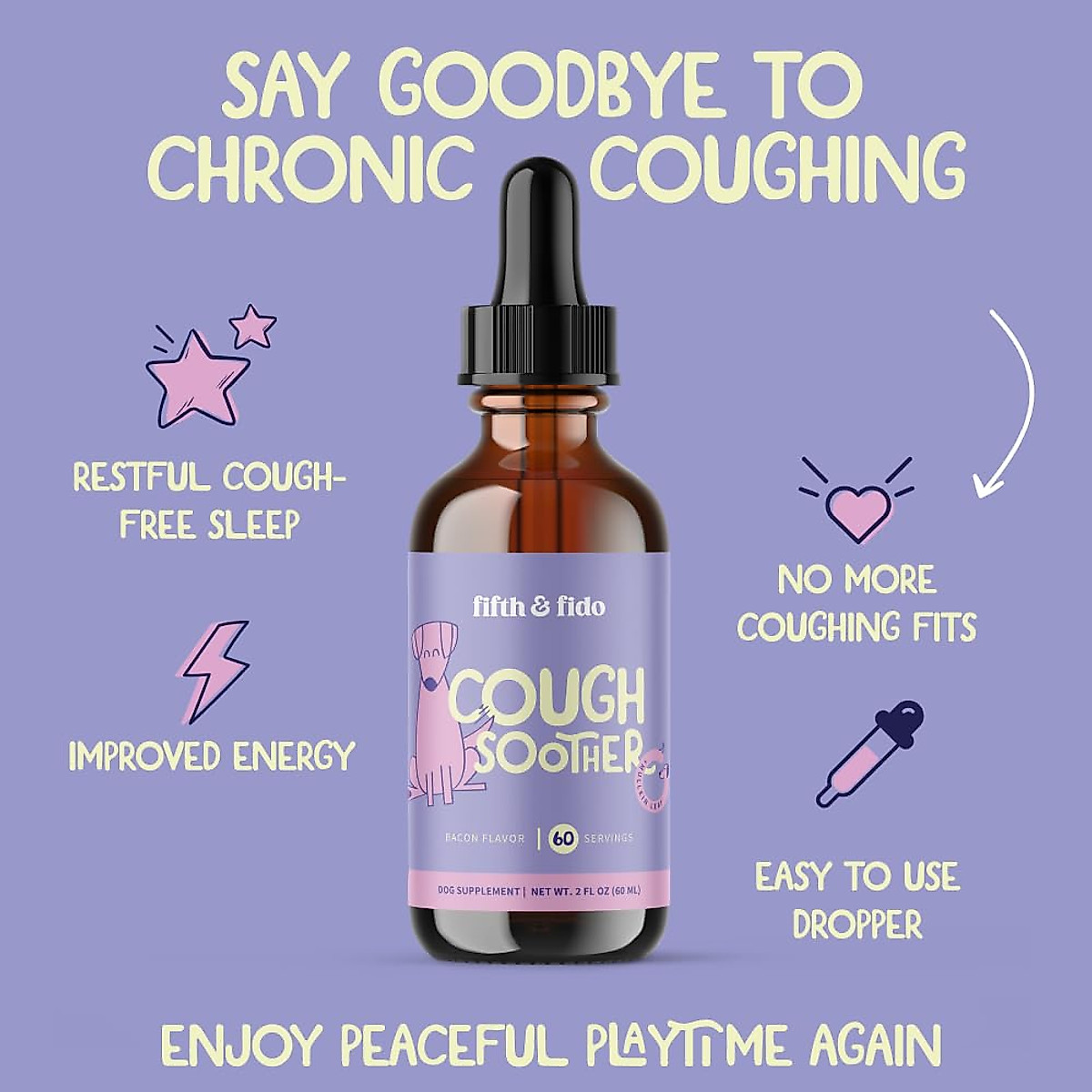 Dog Cough Treatment - Kennel Cough Treatment for Dogs - Gentle Dog Congestion Relief - Kennel Cough Treatment at Home - Natural Dog Cough Suppressant - Liquid Dog Cough Relief