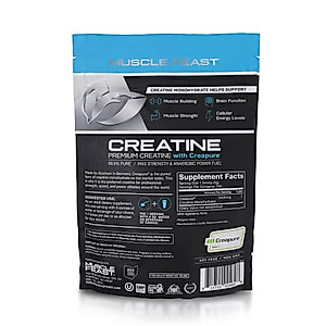 Muscle Feast Creapure Creatine Monohydrate Powder, Vegan Keto Friendly Gluten-Free Easy to Mix, Mass Gainer, Muscle Recovery Supplement and Best Creatine for Muscle Growth, Unflavored, 500g