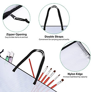 Opret 19x25 inch Art Portfolio Bags, Artwork Storage Case with Handle and Zipper Vinly Mesh Folder Organizers for Bulletin Boards, Scrapbooks, Keepsake and Poster Storage