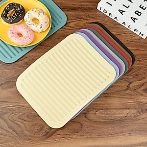 Kalsreui Trivets for Hot Dishes, Versatile Silicone Trivet Hot Pad for Kitchen, Dish Mat and Pot Holder for Counter, Gray Nonslip Heat Resistant Mat for Tabletop, Trivets for Hot Pots and Pans Pack 3