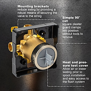 WIRELEL R10000-UNBX Compatible with Faucet Universal Tub and Shower Valve Body for Tub Trim Kits, Shower Flow Control Valves Replacement