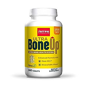Jarrow Formulas Ultra Bone-Up Powerful Multinutrient Bone Health Includes More MK-7 & JarroSil Activated Silicon for Added Support - 120 Servings, 240 Count