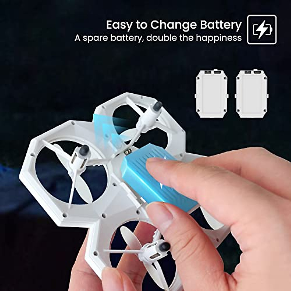 Tecnock LED Drone for Kids - Mini Drones with 11 LED Lights RC Quadcopter for Beginners with 2 Batteries Altitude Hold, Headless Mode, 360° Flip and Rotate Gift Toy for 8-12 Year Old Boy Girl kids