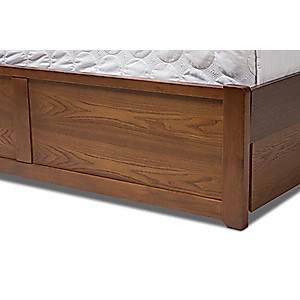 Baxton Studio Garonne Storage Platform Bed, Queen, Walnut Brown