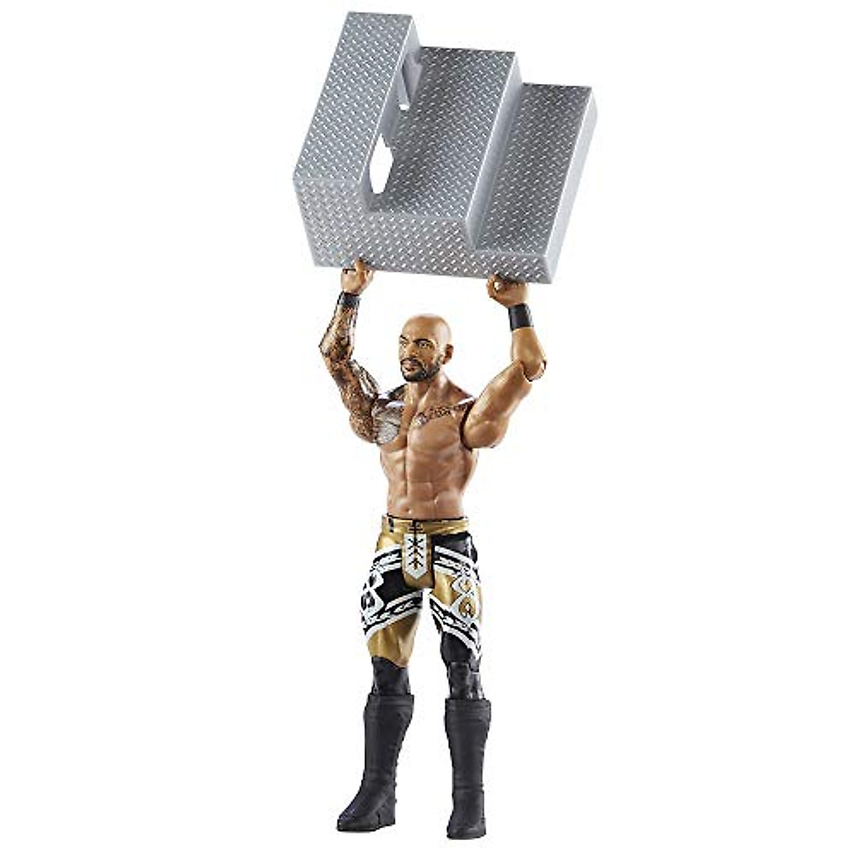 WWE MATTEL GNK09 Wrekkin' Ricochet 6 Inch Action Figure with Pull-Back Activated Moves and a Wreckable Accessory, Multi