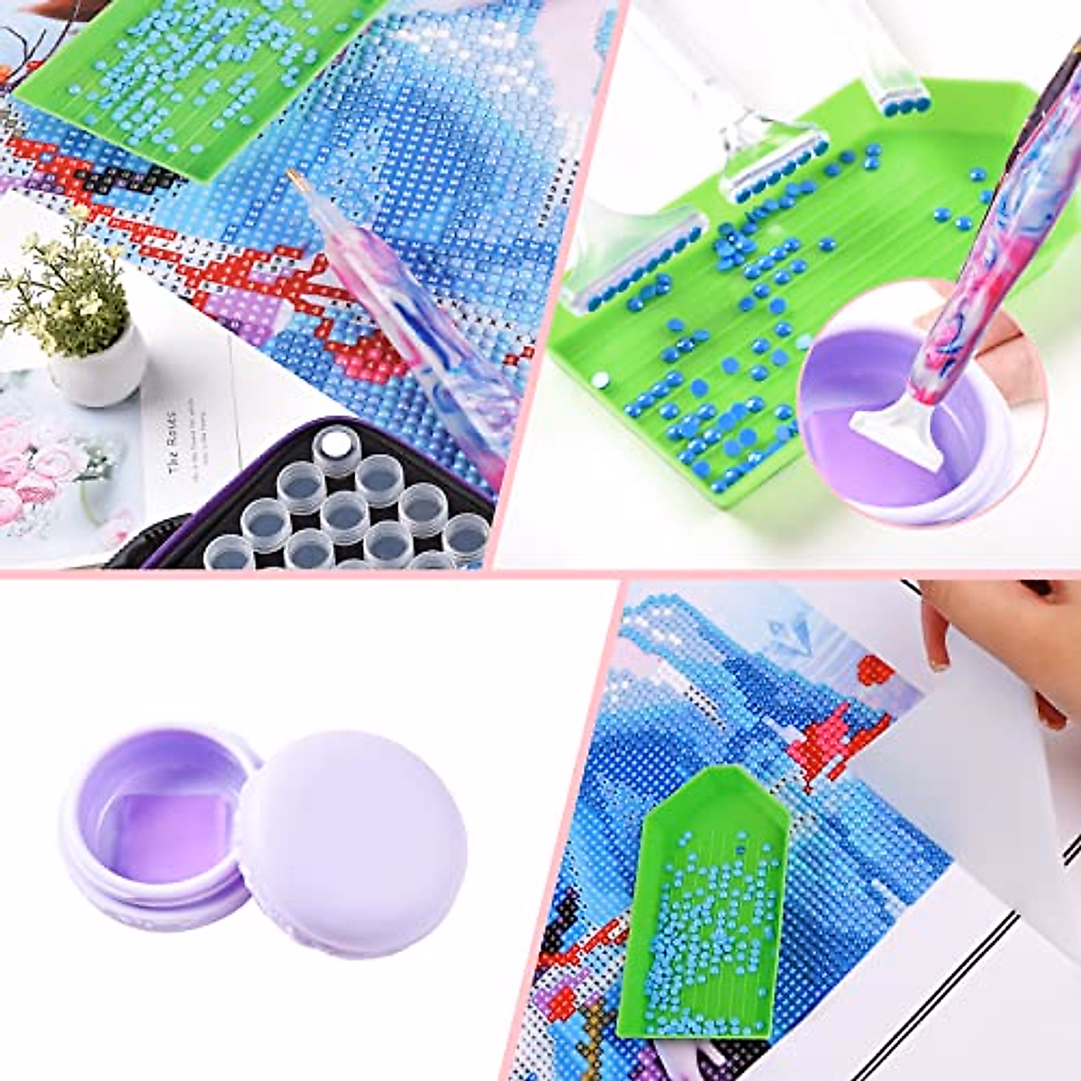 BEIFUMEI Diamond Painting Storage Containers 60 Slot Diamond Storage Case Diamond Painting Accessories 5D Diamond Painting Tools DIY Art Craft Jewelry Beads Rhinestones Organizer Box
