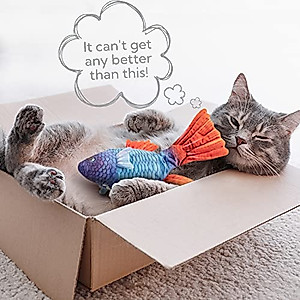 GoodGirl Flopping Fish Toys with Catnip for Cats - Interactive Moving Play Toy to Keep Your Pet Engaged