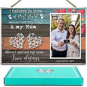 KU-DaYi Sonogram Picture Frame for New Mom Dad, Pregnancy Photo Frame for First Time Moms Dad, Love at First Sight Ultrasound Picture Frames 4x6 In Photo - F033