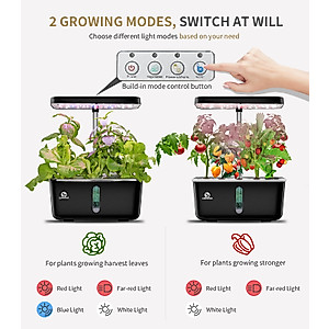 Hydroponics Growing System, 8 Pods Desktop Hydroponic Garden with Custom Spectrum LED Grow Light for Indoor Plants, Ultra-quiet Automatic Cycle Planting Herb Garden Kit with Water Pump for Home Office