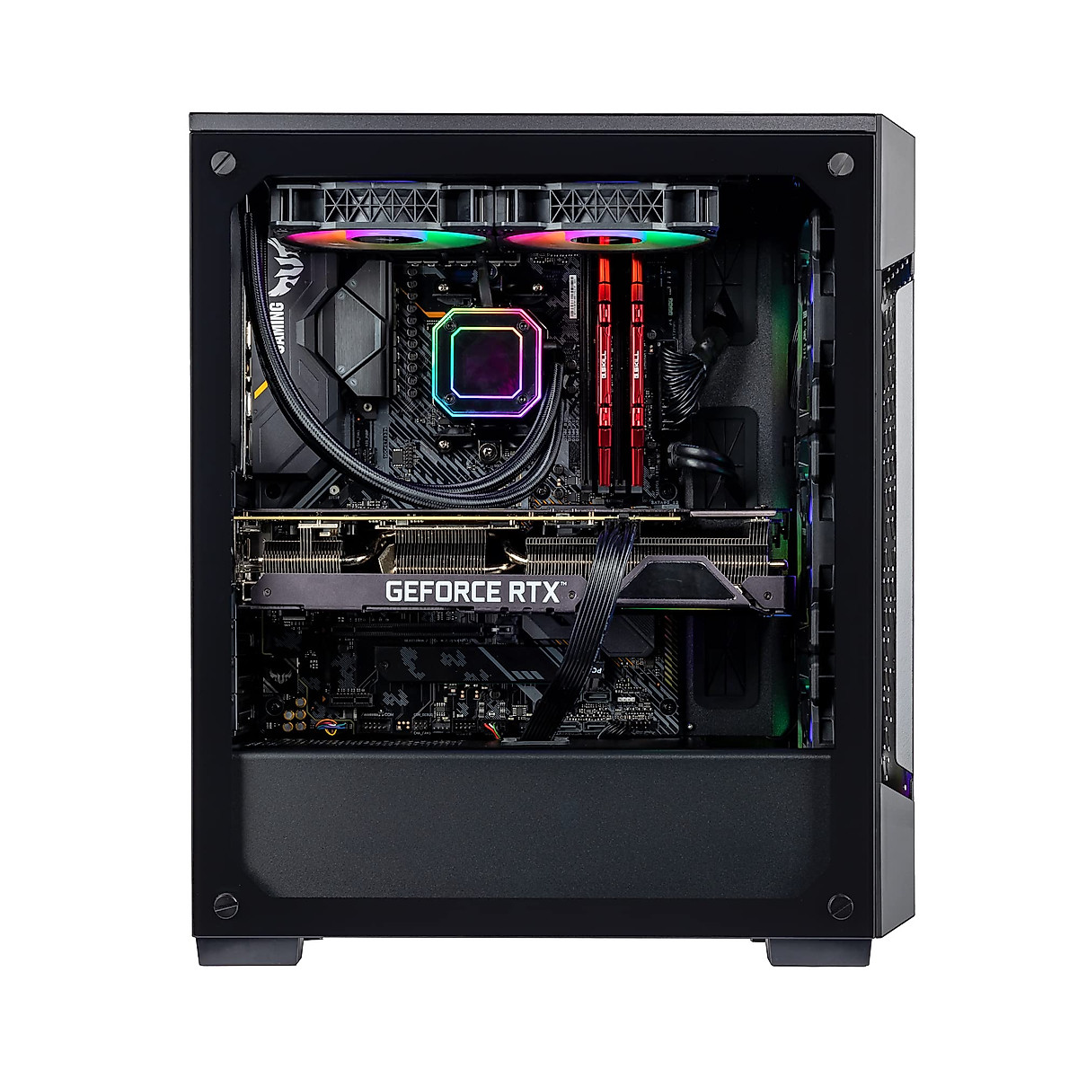 Velztorm Ferrux Custom Built Gaming Desktop PC Liquid-Cooled (AMD Ryzen 9-5900X 12-Core, 32GB DDR4, 1TB PCIe SSD+3TB HDD (3.5), GeForce RTX 3080 10GB, WiFi-N, 240mm AIO, RGB Fans, 750W PSU, Win10H)