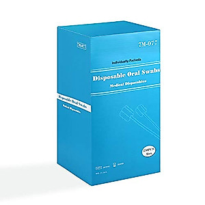(250 Pack) Disposable Oral Swabs, Sterile Dental Sponge Swabsticks Unflavored for Mouth & Gum Cleaning