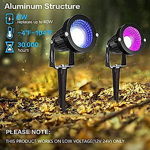 ZUCKEO Landscape Lighting 6W RGB Low Voltage LED Landscape Lights 12V 24V Garden Pathway Lights Waterproof Remote Control 16 Color Changing Decorative Lights for Indoors Outdoors(8 Pack)