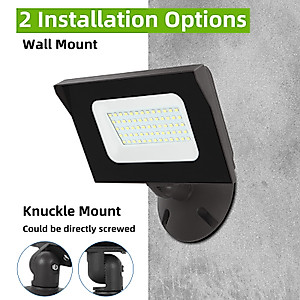 Tesoorda LED Flood Lights Outdoor, 40W LED Flood Light with Knuckle, 4400LM IP65 LED Security Light with Dusk to Dawn Photocell, 5000K Portable Outdoor Floodlights for Yard, Garden, Playground