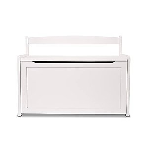 Melissa & Doug Wooden Toy Chest - White Furniture for Playroom - Kids Toy Box, Wooden Storage Organizer, Children's Furniture