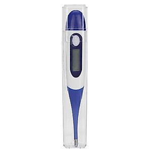 Livestock Pet Thermometer with LED Display Memory Function,Fast Digital Veterinary Thermometer,Flexible Probe for Temperature Measurement for Dogs Cats Horse Cattle (with Battery)