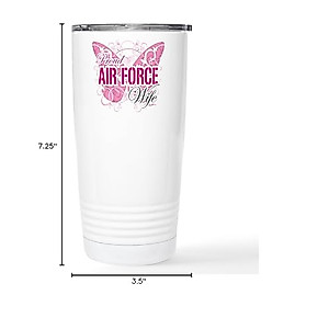 CafePress Proud Air Force Wife Stainless Steel Travel Mug 20 oz. Insulated Stainless Steel Coffee Tumbler