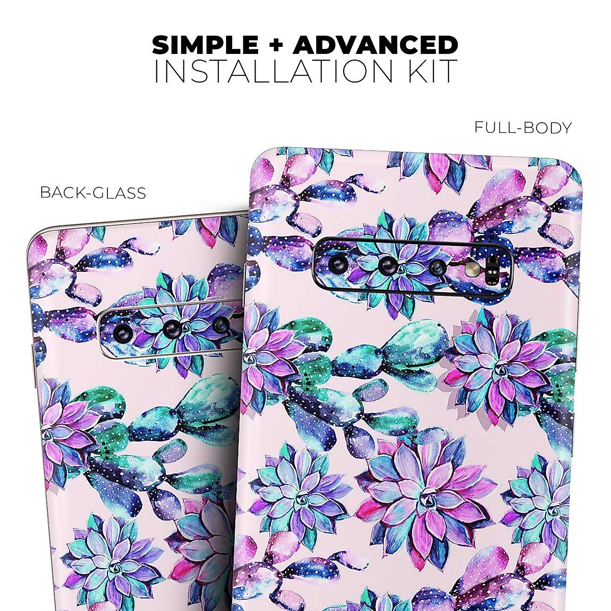 DesignSkinz Watercolor Cactus Succulent Bloom V16 Protective Vinyl Decal Wrap Skin Cover Compatible with The Samsung Galaxy S20 (Screen Trim & Back Glass Skin)