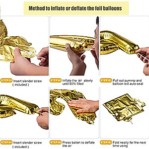 Happy Anniversary Balloons, 16 Inch Happy Anniversary Decoration Balloons with Red Foil Balloon Heart Hanging For All Ages Wedding Anniversary Decorations