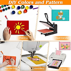 Fassave 12 Pack DIY Craft Cotton Canvas Bag, Multi-Purpose Cosmetic Bag Makeup Pouches with Zipper Travel Toiletry Bag Pen Pencil Bag (Multicolor, XS) (D003)