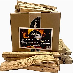 Carolina Cookwood Pizza Oven Wood 12 Inch Naturally Cured White Oak Splits Cooking Wood for Free Standing Ovens 1650 Cubic Inches
